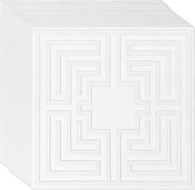 Stropní dlaždice 12-balení 24 × 24 V PVC Snadná instalace Bílý echo vzor