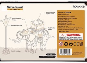 RoboTime 3D dřevěná skládačka Bojovný slon