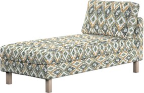 Potah na šezlong IKEA Karlstad samostatný, krátký barva modrá látka pletený vzor, vzorované