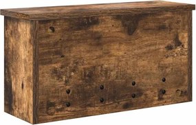 věšák, nástěnný, 3 poličky, háčky, kompozitní dřevo, 26x50x16 cm, kouřový dub, Dekorino TK20260020