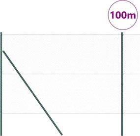 Hexagonální kotvení plotu 100 x 1,6 m Ocel potažená PVC Šedá 3352899