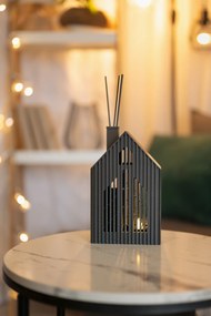 DOMEČEK CASETTA - Aroma difuzér a LED svíčka , černá