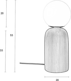 Béžová keramická stolní lampa se skleněným stínidlem (výška 53 cm) Dash – Zuiver