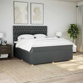 Box spring postel s matrací tmavě šedá 180x200 cm textil 3294443