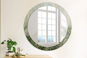 Kulaté dekorativní zrcadlo Kapradiny listy fi 90 cm