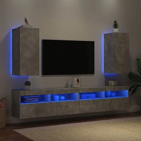 Nástěnné TV skříňky s LED 2 ks betonově šedé 30,5 x 35 x 70 cm - Default Title