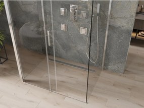 Mexen Omega 3-stěnový sprchový kout 130 x 100 cm, 8mm čiré sklo - chromový profil, 825-130-100-01-00-3S