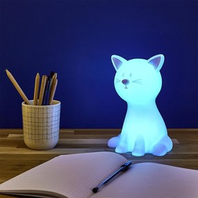 LED dětské noční světlo CATTY 19cm, bílá
