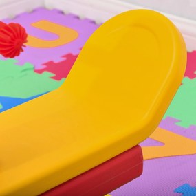 HOMCOM Houpačka na dětské houpací hračky s texturovanými držáky ve tvaru žirafy a opěradlem, nosnost 20 kg na sedadlo, pro vnitřní i venkovní použití…