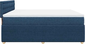 Box spring postel s matrací modrá 200x200 cm textil 3289883