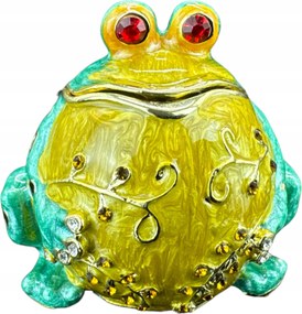 Figurka Soška Sedící Žába Krabička styl Faberge P23089C