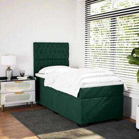 Box spring postel s matrací tmavě zelená 80 x 200 cm samet 3290771