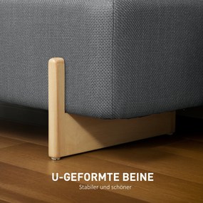 HOMCOM Stolička s úložným prostorem, sedací lavice s pěnovým polstrováním, imitace lnu, 111 x 44,5 cm, tmavě šedá