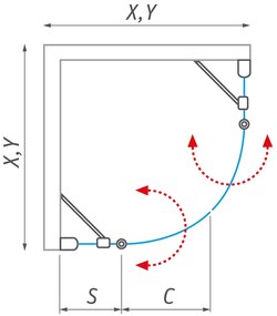 Roth Čtvrtkruhový sprchový kout TR2 - bez vaničky Varianta: rozměry: 80x80 cm - (TR2800 - 723-8000000-00-02), Barva profilů a typ výplně: profily: brillant, výplň: transparent