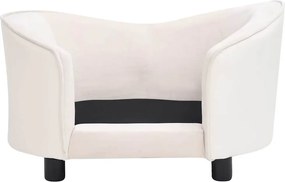 Pohovka pro psy krémová 69 x 49 x 40 cm plyš a umělá kůže 171036