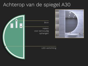 Atypické zrcadlo do koupelny s LED osvětlením A30