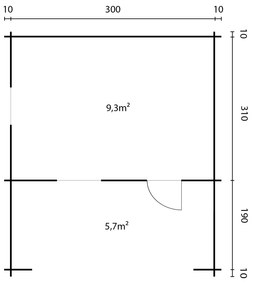 Domek Vanesa​ 320x520cm, 2m terasa, 28mm