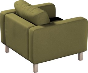 Potah na křeslo IKEA Karlstad, krátký barva zelená látka pletený vzor
