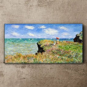 Obraz na plátně Cliff Sea Claude Monet
