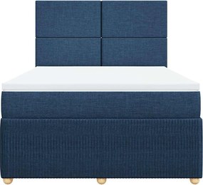 Box spring postel s matrací modrá 160x200 cm textil 3292106