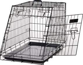 PawHut Velká přepravní klec pro psy rozměr 77Š x 47H x 55V cm, kovová černá | Aosom