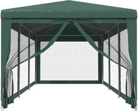 Party stan s 8 síťovanými bočnicemi zelený 3 x 9 m HDPE 319243