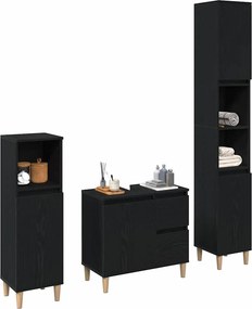Sada koupelnového nábytku 3 ks Černý dub 30 x 30 x 180 cm 3333086