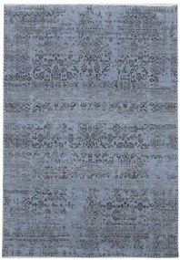 Diamond Carpets India, Ručně vázaný kusový koberec Diamond DC-JK 1 Jeans blue/black, 120x170, modrá, chodba / předsíň