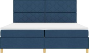 Postel s boxspringem s čelo Modrá 200 x 200 cm textil 3339727