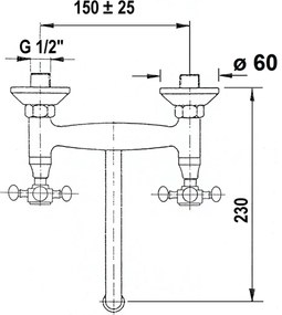 Reitano Rubinetteria ANTEA nástěnná retro baterie, bronz 3066