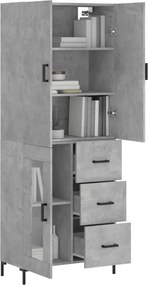 Skříň highboard betonově šedá 69,5x34x180 cm kompozitní dřevo 3195959