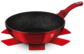 BERLINGERHAUS Wok s mramorovým povrchem 28 cm Burgundy Metallic Line BH-1267