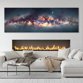 Obraz na plátně - Galaxie Mléčná dráha FeelHappy.cz Velikost obrazu: 120 x 40 cm