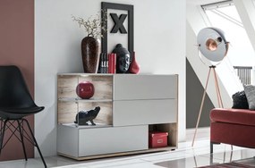 Casarredo - Komfort nábytek Komoda SILK s LED osvětlením, perla grey/dub wellington