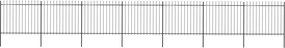 vidaXL Zahradní plot s hroty ocelový 11,9 x 1,5 m černý [277635]