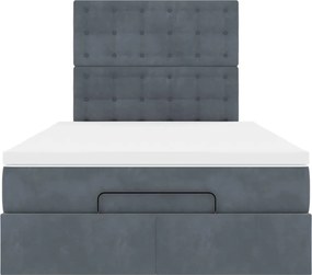 Osmanský rám postele s matracemi tmavě šedá 120x190 cm samet 3313602