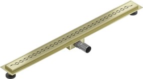 Mexen Flat, lineární podlahový žlab 90 cm, M18, zlatá matná, 1A23090-15