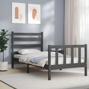 vidaXL Rám postele s čelem 90 x 200 cm masivní dřevo [3192021] Barva: Černá