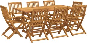 9dílný zahradní jídelní set 180x90x75 cm masivní akáciové dřevo 3321529