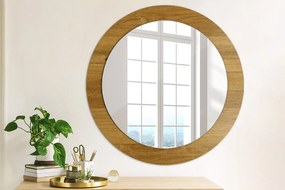 Kulaté dekorativní zrcadlo Rustikální dub fi 70 cm