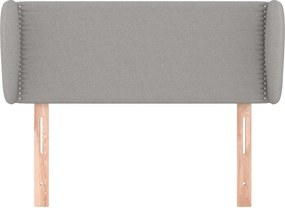 Čelo postele typu ušák světle šedé 103x23x78/88 cm textil 3116994