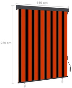 vidaXL Marketos Venkovní roleta 140 x 250 cm oranžovohnědá