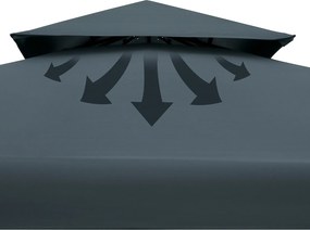 Zahradní altán antracitový 3 x 3 m 108722
