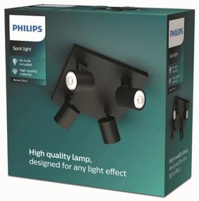 Philips - Bodové svítidlo RUNNER 4xGU10/20W/230V černá
