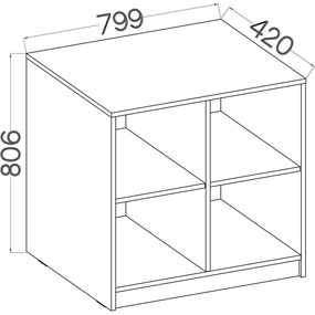 MELTA | dolní regál AR101 | 79,9 cm | artisan