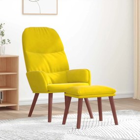 Relaxační křeslo s podnožkou žluté samet 3315123