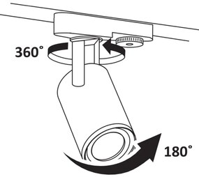 Bodové svítidlo do lištového systému MINOR 3xGU10/10W/230V + 1 m lištový systém