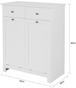 Sobuy SoBuy BZR33-W Skříňka do koupelny Multifunkční Koš na prádlo Bílá