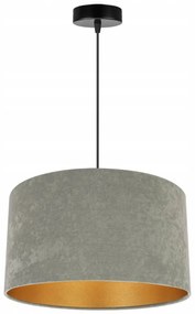 Závěsné svítidlo MEDIOLAN, 1x olivové/zlaté textilní stínítko, (fi 35cm)