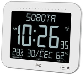 JVD Velké stříbrné nástěnné rádiem řízené digitální hodiny JVD DH9362.1